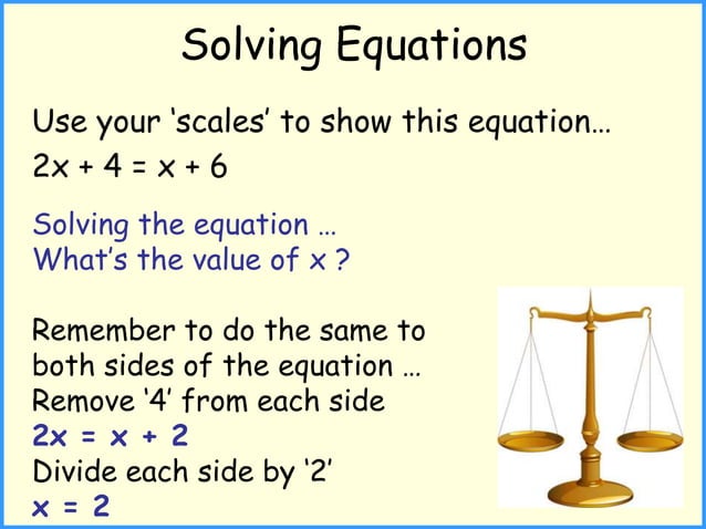 Solving equations using the balancing method | PPT