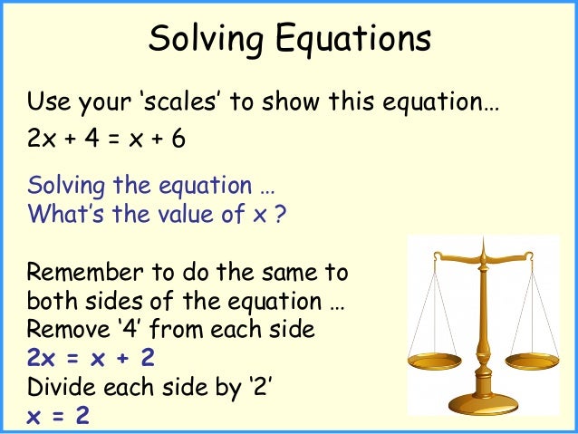 Solving equations using the balancing method