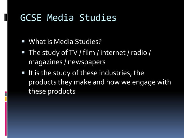 Gcse media studies introduction | PPTX