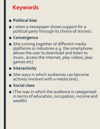 Gcse media studies revision november mock1 | PPTX