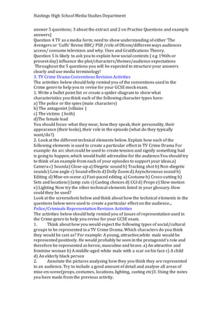 OCR GCSE media studies revision pack 1 | DOCX