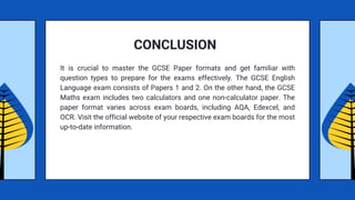 Want to understand GCSE paper formats and question types more clearly ...