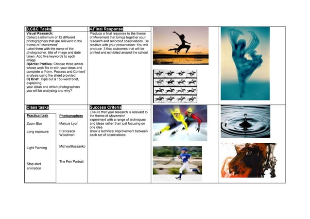 Gcse photography movement | DOCX