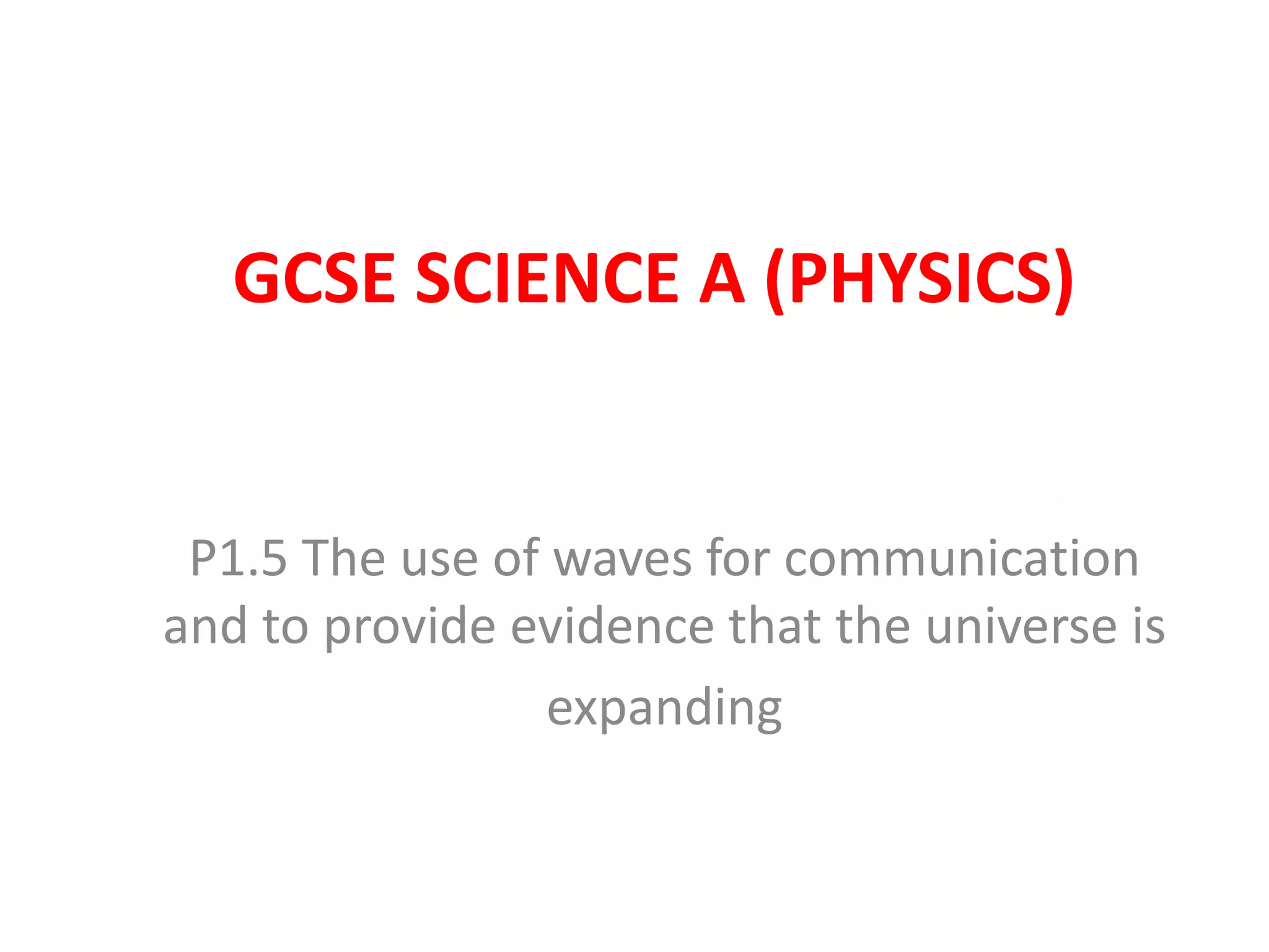 GCSE science a (physics) waves | PPTX