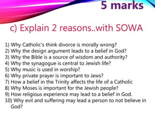 GCSE Spec A: Exam Practice Questions | PPTX