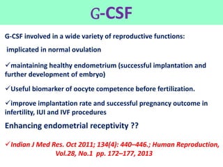 Thin Endometrium Granulocyte Colony Stimulating Factor (GCSF)- What, How and When to use in IUI ...
