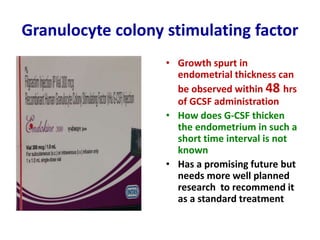 Thin Endometrium Granulocyte Colony Stimulating Factor (GCSF)- What ...