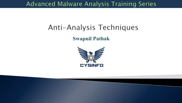 Advanced malware analysis training session4 anti-analysis techniques ...