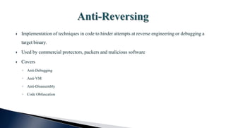 Advanced malware analysis training session4 anti-analysis techniques | PPT