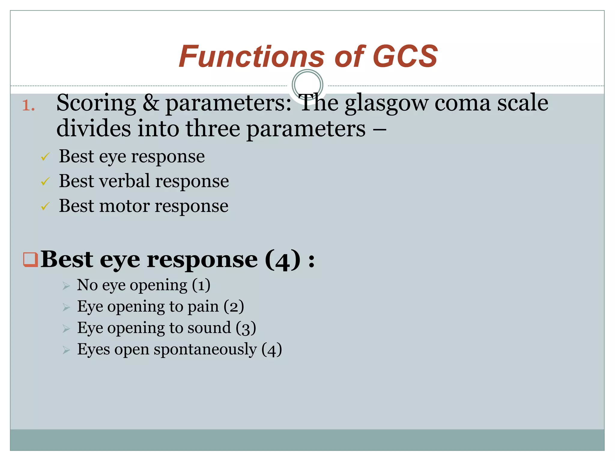 Glasgow Coma Scale | PPTX