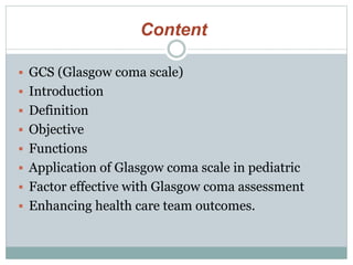 Glasgow Coma Scale | PPTX