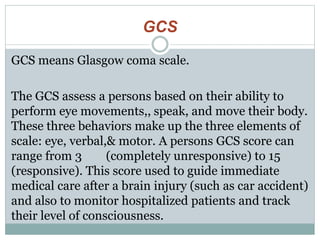 Glasgow Coma Scale | PPTX
