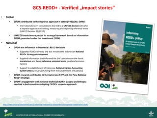 CIFOR's Global Comparative Study (GCS-REDD+) | PPT