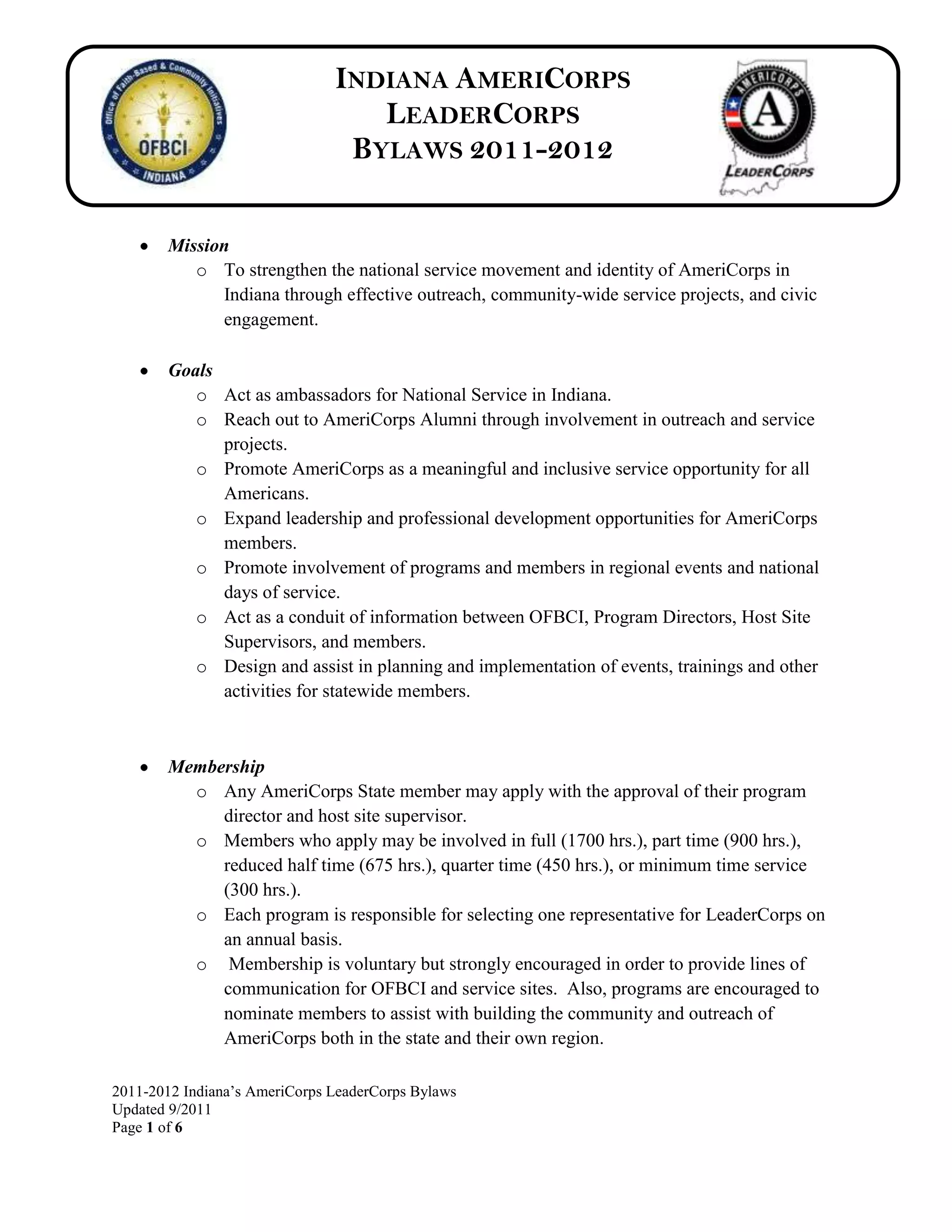 Gcsv2011 leader corps-megan fetter-bylaws final | PDF