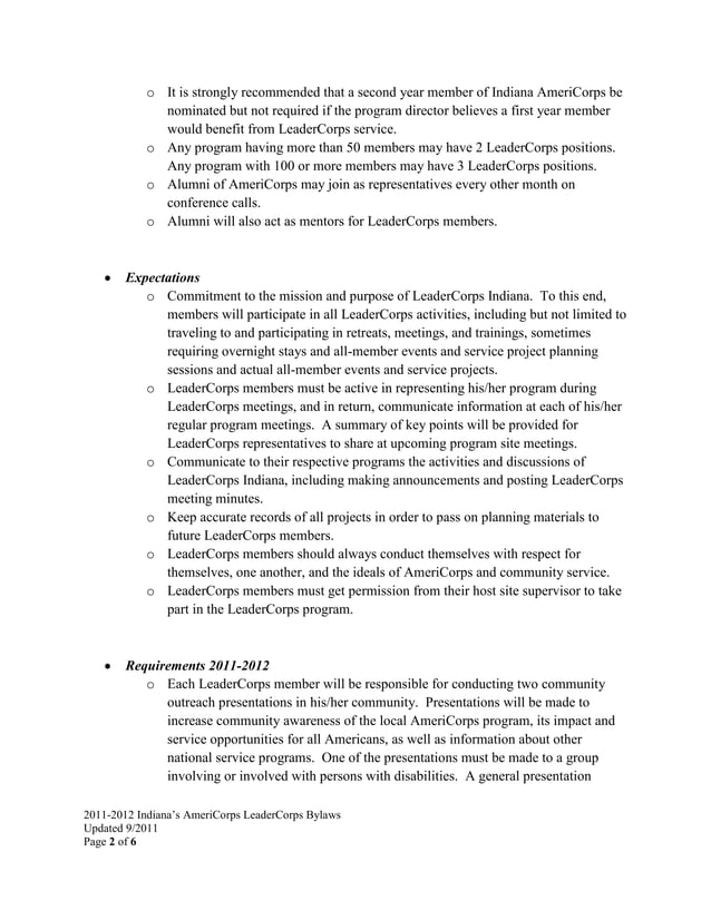 Gcsv2011 leader corps-megan fetter-bylaws final | PDF