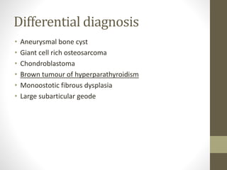 Giant cell tumour &Aneurysmal bone cyst | PPTX