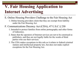 Fair Housing and Internet Advertising | PPT