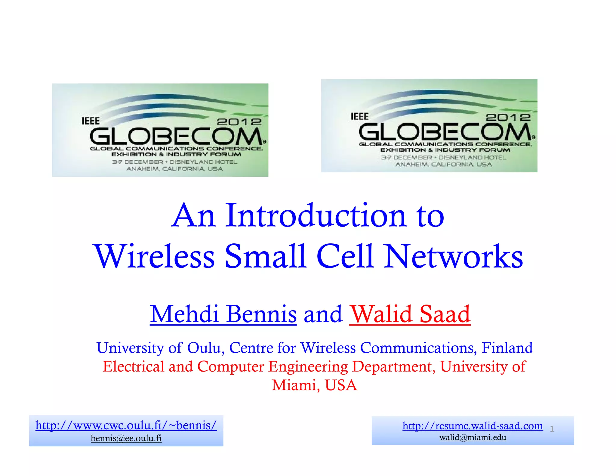An introduction to Wireless Small Cell Networks | PDF
