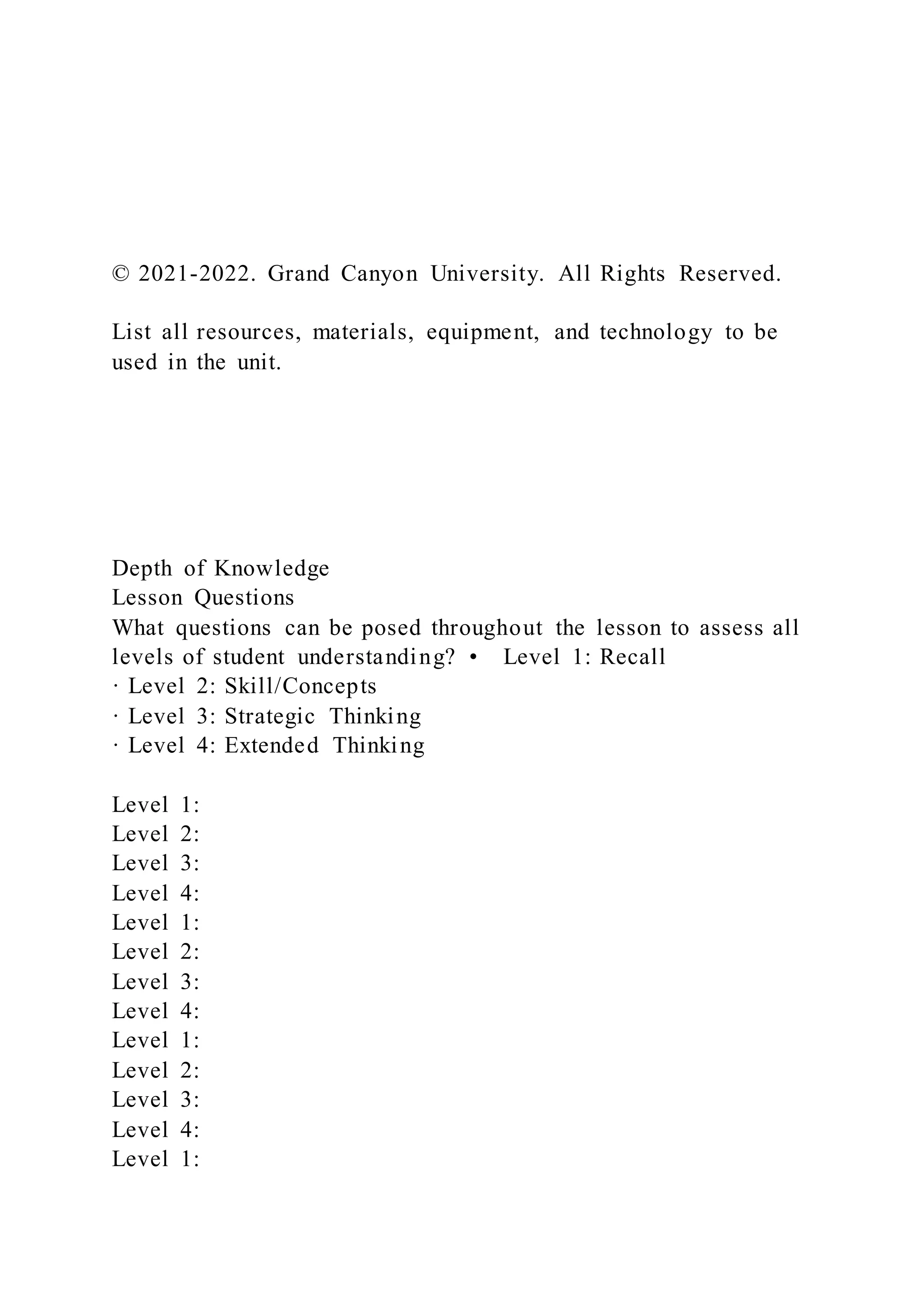GCU College of EducationLESSON UNIT PLAN TEMPLATE | DOCX