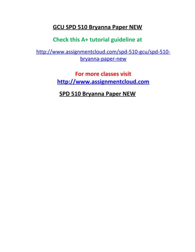 Gcu spd 510 bryanna paper new | DOC