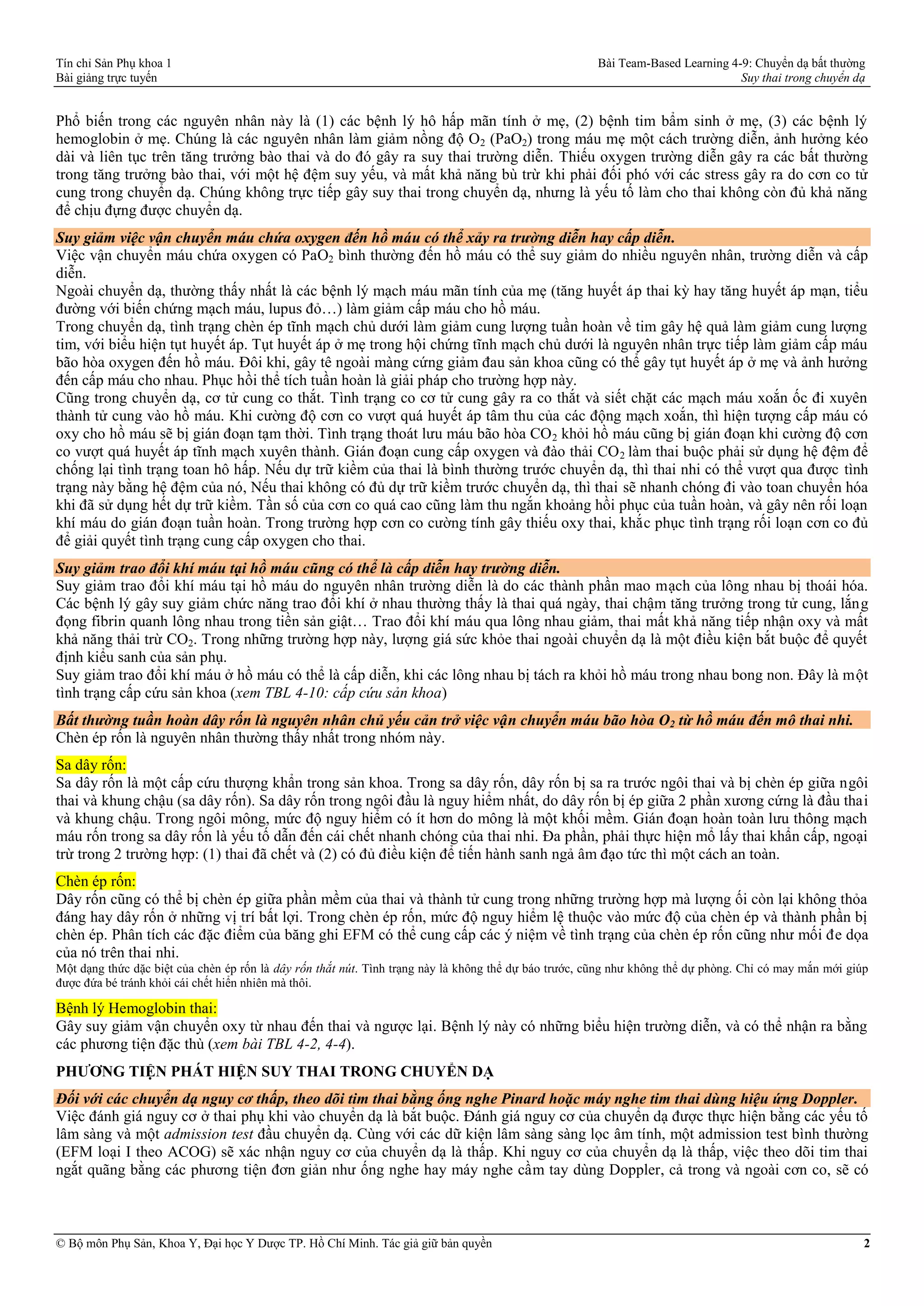 SUY THAI TRONG CHUYỂN DẠ | PDF