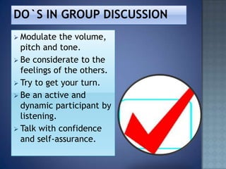 GROUP DISCUSSIONS ppt | PPTX