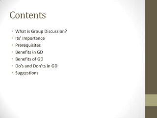 Group Discussion | PPT
