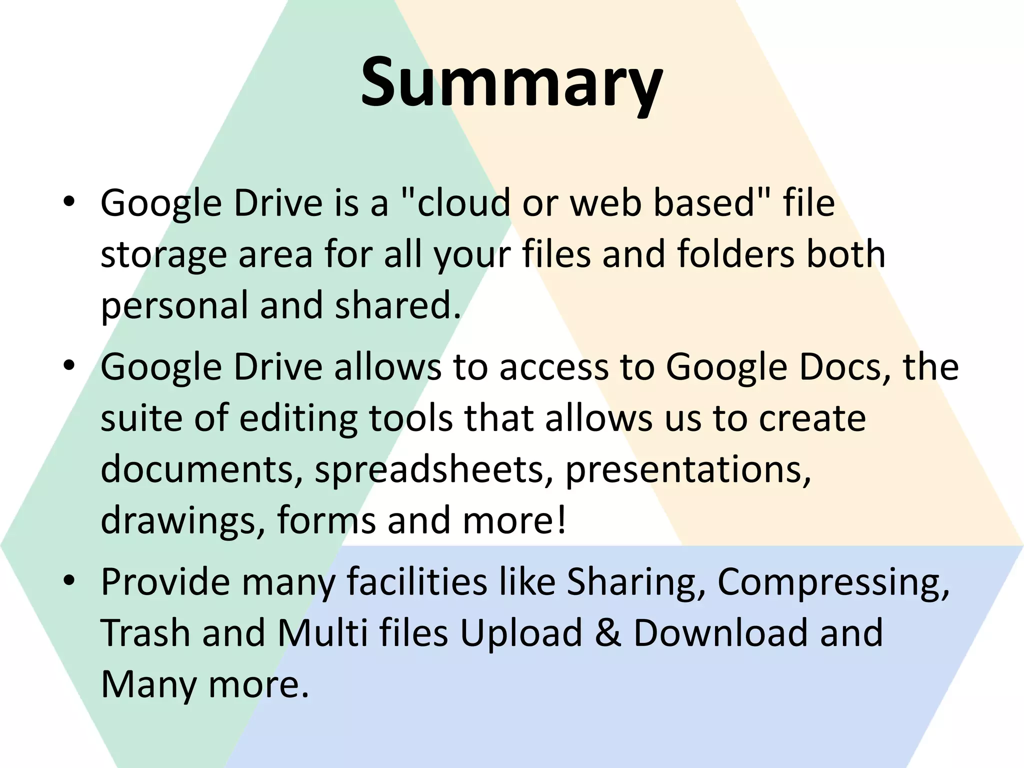 Google Drive. What is Google Drive and How to use Google Drive ? | PPTX