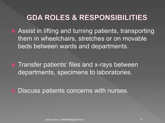 ROLES & RESPONSIBILITIES OF A GENERAL DUTY ASSISTANT | PPTX