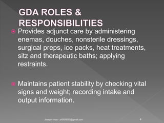 ROLES & RESPONSIBILITIES OF A GENERAL DUTY ASSISTANT | PPTX