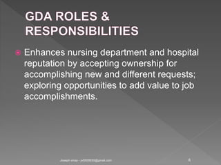 ROLES & RESPONSIBILITIES OF A GENERAL DUTY ASSISTANT | PPTX