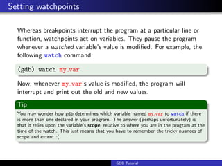 Gdb tutorial-handout | PDF