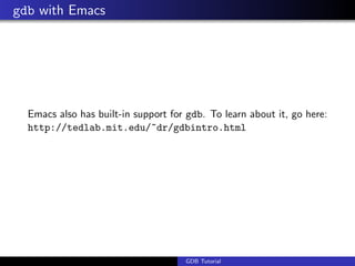Gdb tutorial-handout | PDF