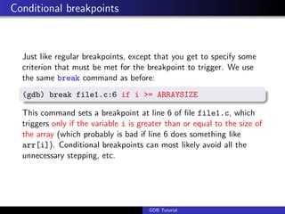 Gdb tutorial-handout | PDF