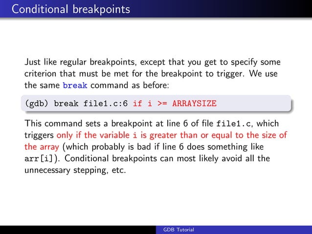 Gdb tutorial-handout | PDF