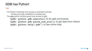 GDB: A Lot More Than You Knew | PPTX | Programming Languages | Computing