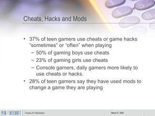 Cheats for Marketers: Fresh Demographics on Teen and Adult Game Play ...