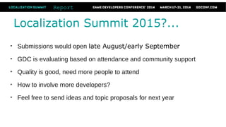 Localization Summit 2014: An overview | PPT