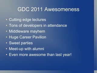 GDC 2011 recap | PPT