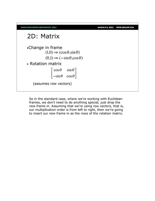 GDC2012 JMV Rotations with jim van verth | PDF