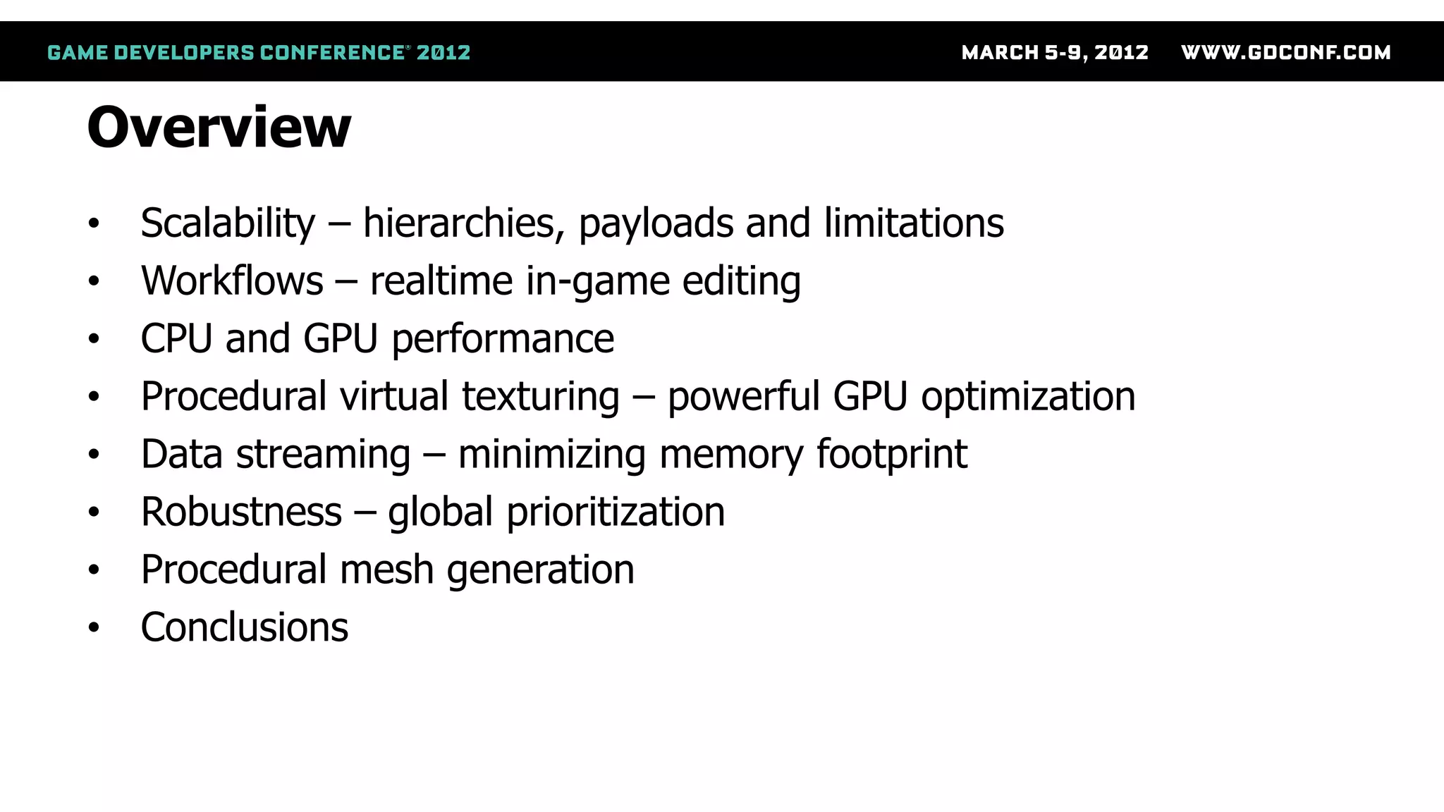 Terrain in Battlefield 3: A Modern, Complete and Scalable System | PPTX