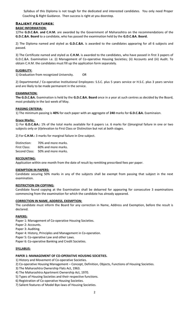 G.D.C.&A. and C.H.M.- JOB & CAREER ORIENTED GOVERNMENT COURSES. | DOC