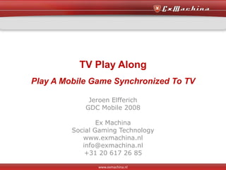 GDC - Tv Play Along | PDF