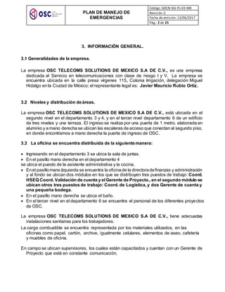 PLAN DE MANEJO DE EMERGENCIAS | DOCX