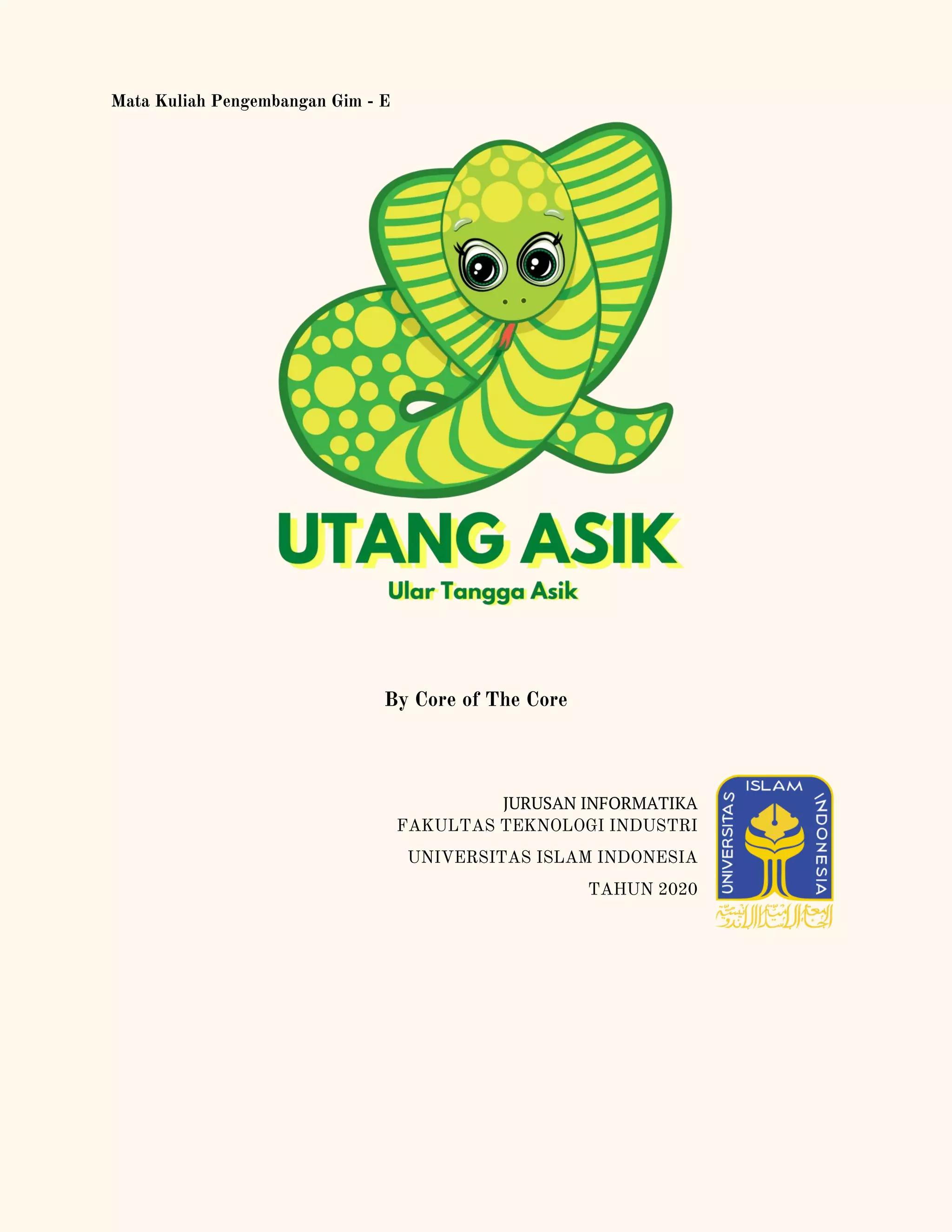 Game design document utang asik game | PDF
