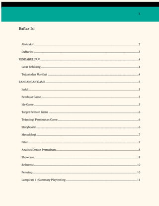 Game design document utang asik game | PDF