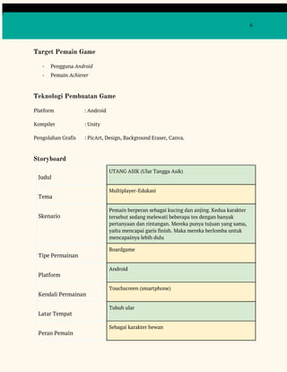 Game design document utang asik game | PDF