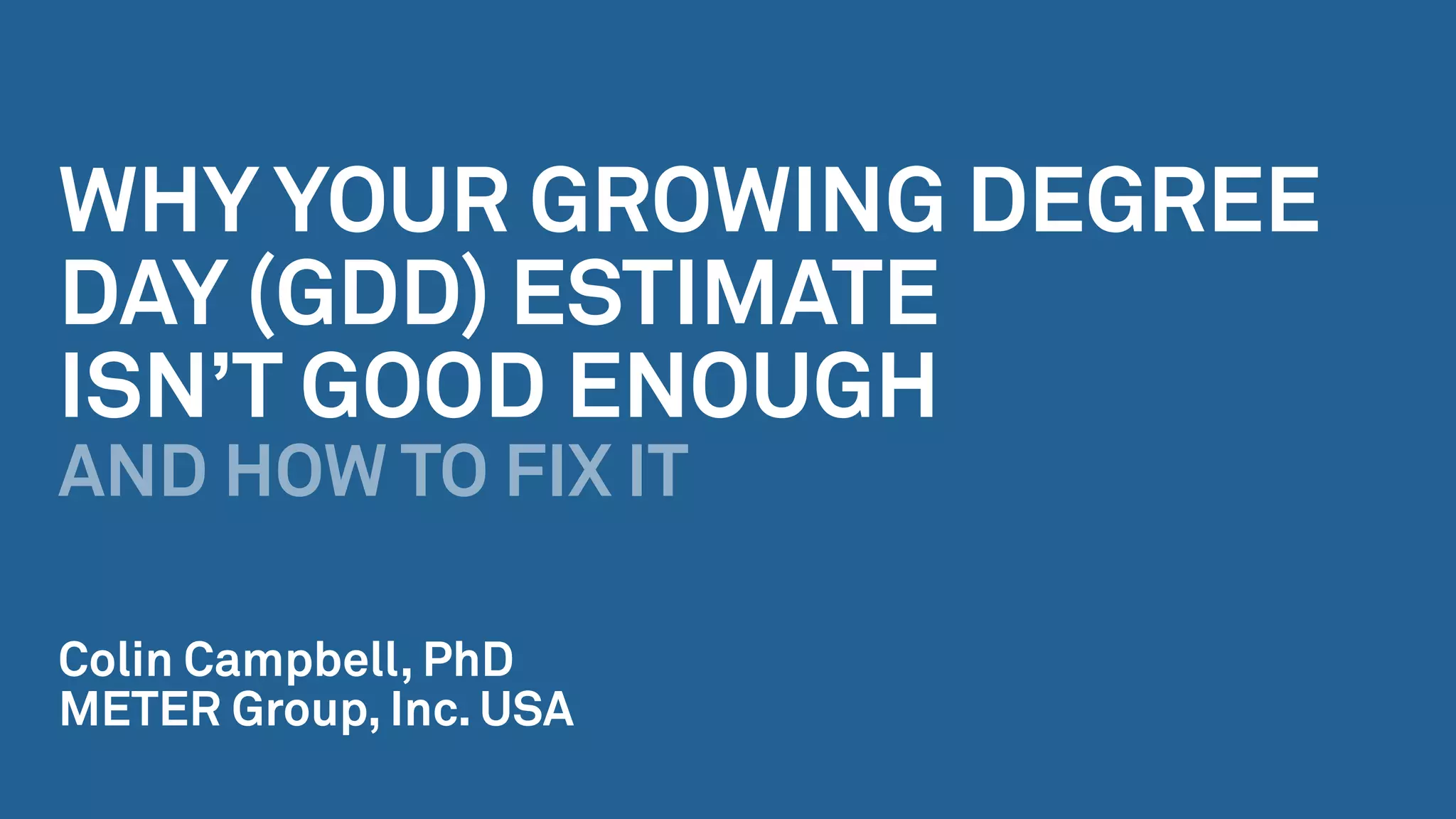 Why Your GDD Estimate Isn’t Good Enough—and How to Fix It | PDF ...