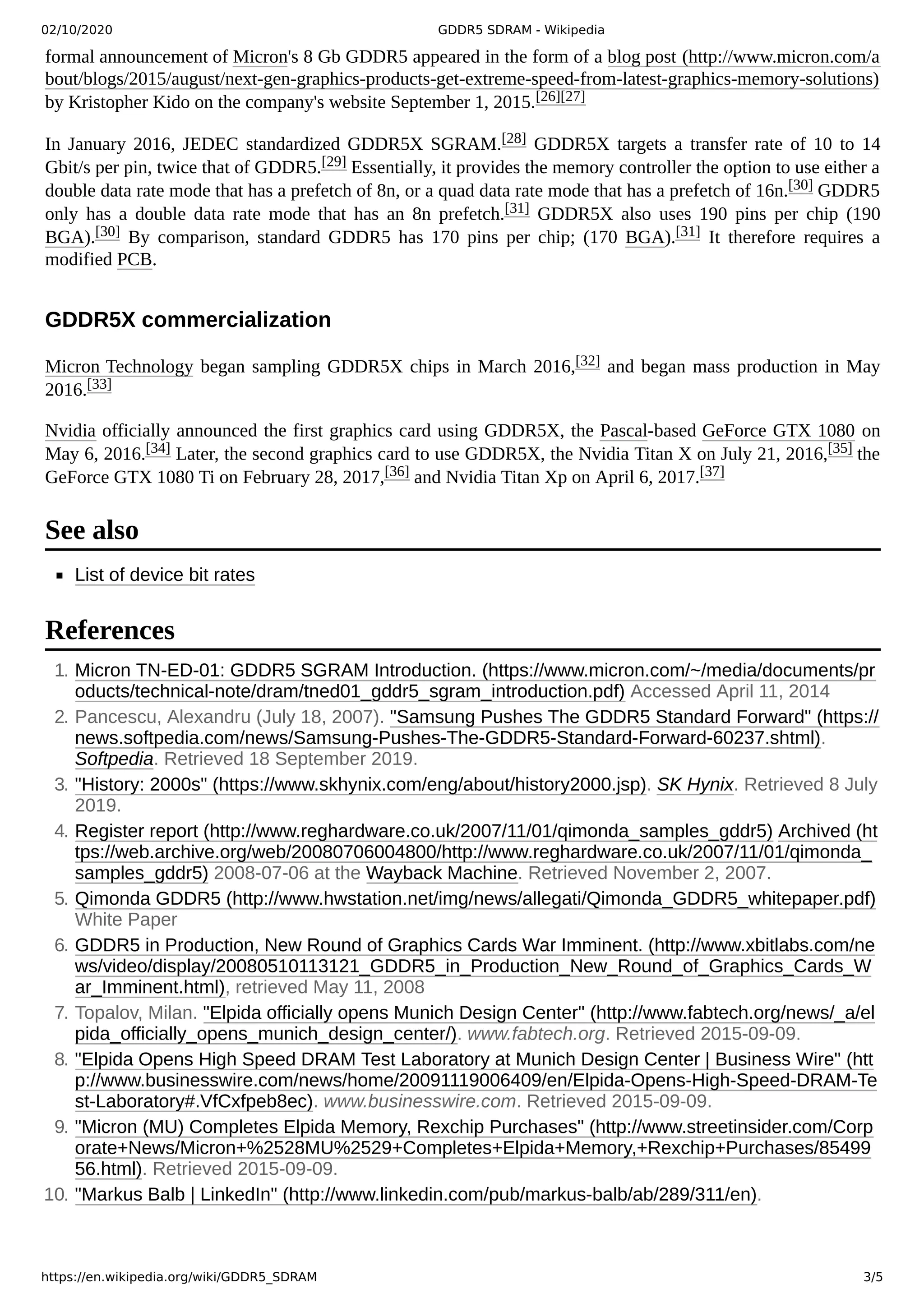 GDDR5 SDRAM : Notes | PDF