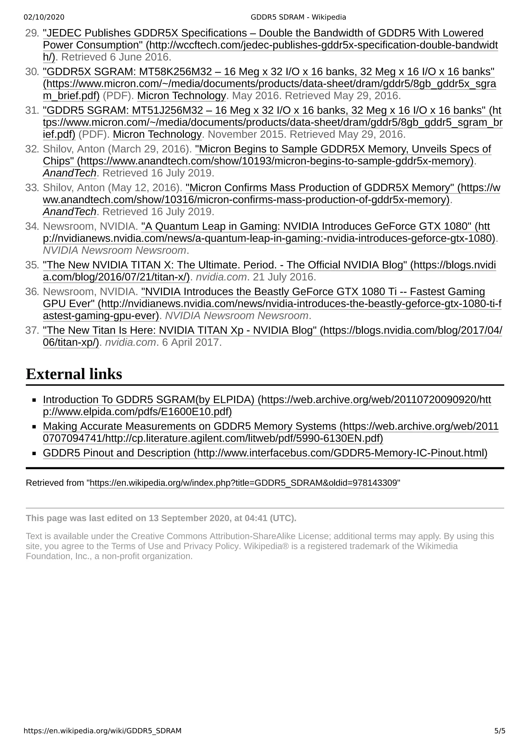 GDDR5 SDRAM : Notes | PDF